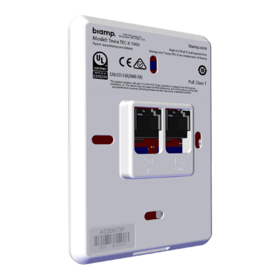 BIAMP TEC-X 2000 INSTALLATION & OPERATION MANUAL Pdf Download | ManualsLib