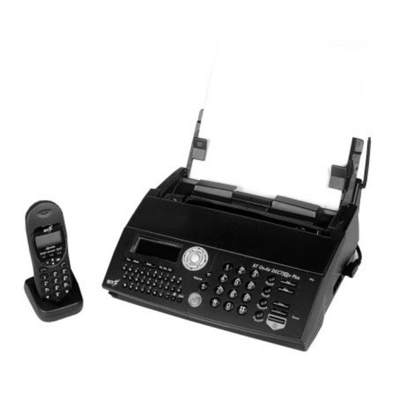 BT ON-AIR DECTF@X PLUS F@X MACHINE AND DIGITAL TELEPHONE SYSTEM USER ...