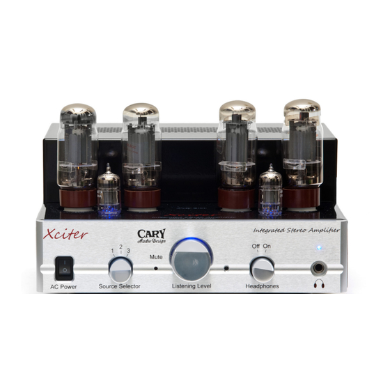 CARY AUDIO DESIGN XCITER OWNER'S MANUAL Pdf Download | ManualsLib