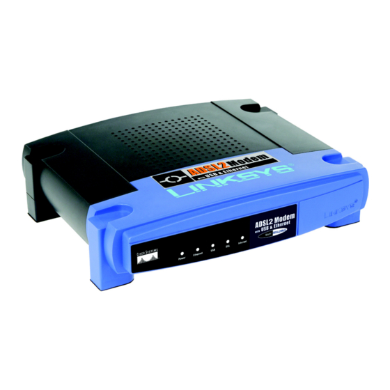 LINKSYS ADSL2MUE MODEM PRODUCT DATA | ManualsLib
