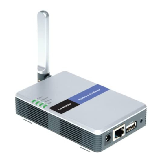 LINKSYS WPS54G PRINT SERVER QUICK INSTALLATION | ManualsLib