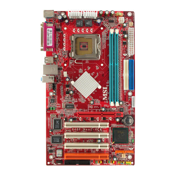 MSI 848P-V2 SERIES MOTHERBOARD INSTRUCTION MANUAL | ManualsLib