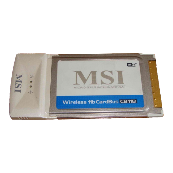 MSI CB11B QUICK START Pdf Download | ManualsLib