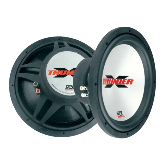 MTX X THUNDER XT12-44 SUBWOOFER OWNER'S MANUAL | ManualsLib
