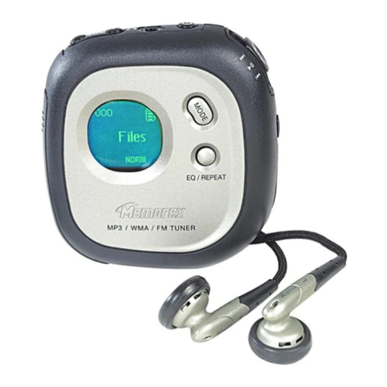 MEMOREX MMP8500 MP3 PLAYER SPECIFICATIONS | ManualsLib