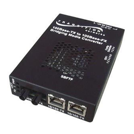 TRANSITION NETWORKS SBFTF1011-110 MEDIA CONVERTER USER MANUAL | ManualsLib
