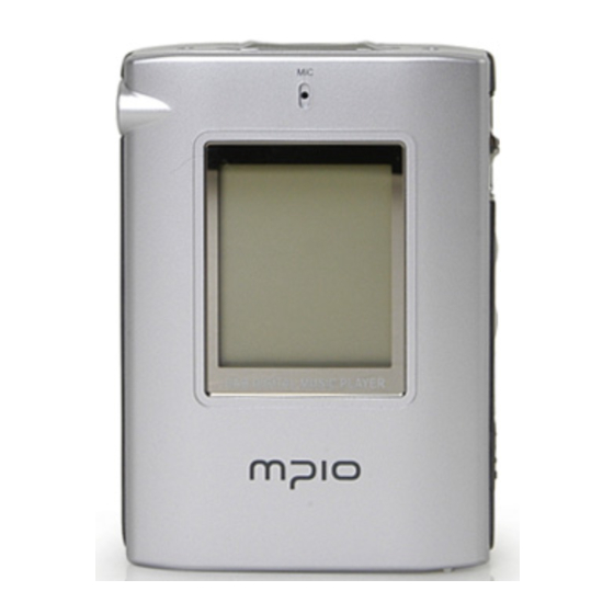 MPIO PD 100 MP3 PLAYER USER MANUAL | ManualsLib