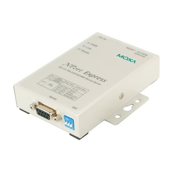MOXA TECHNOLOGIES NPORT DE-311 HARDWARE INSTALLATION MANUAL Pdf Download | ManualsLib