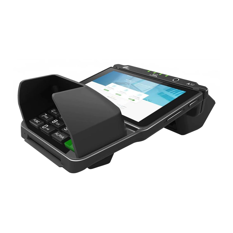 PAX A30 - Smart Payment Terminal Quick Setup Guide | ManualsLib