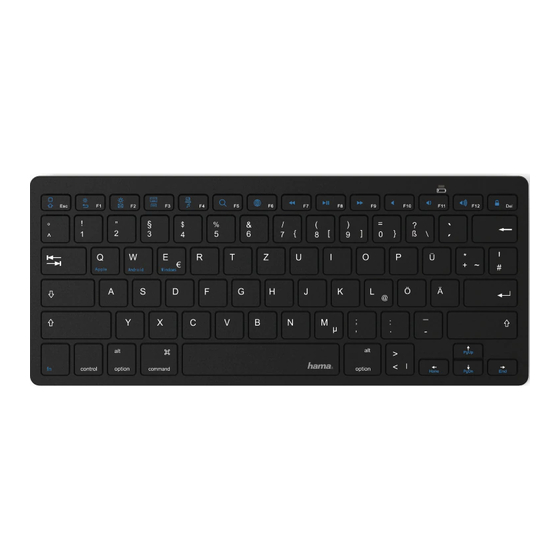 Hama KEY4ALL X300 - Bluetooth Keyboard Manual | ManualsLib