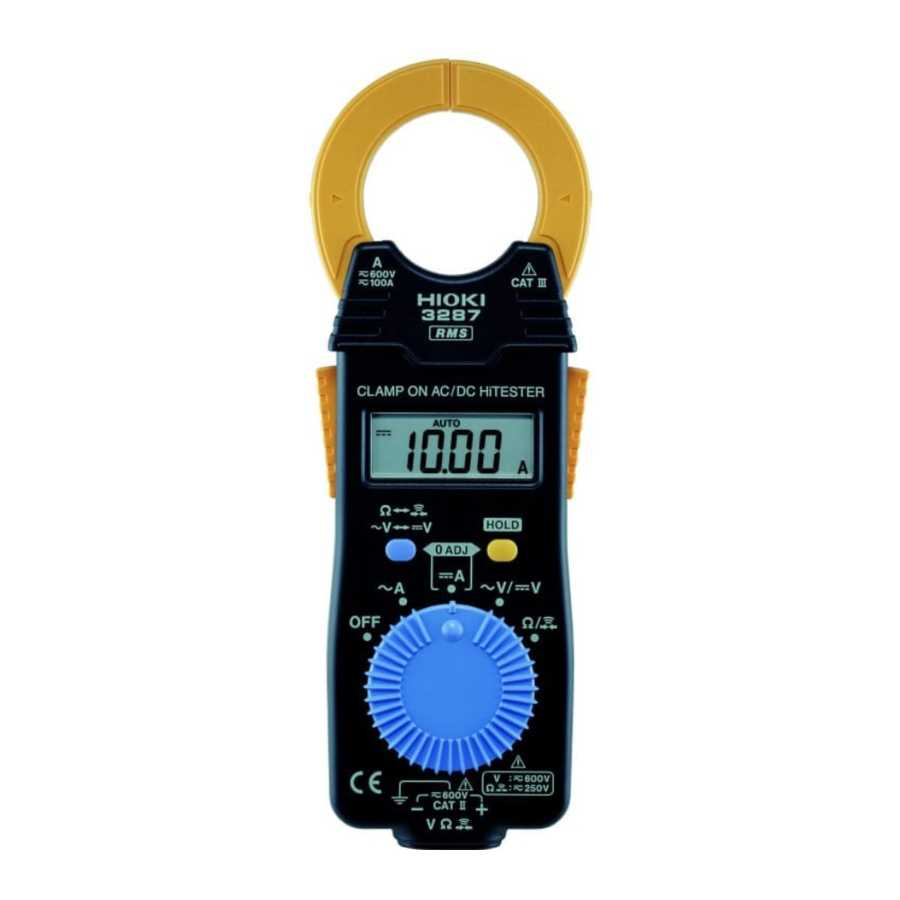 Hioki 3287, 3288, 3288-20 - Clamp On Ac/Dc Hitester Manual | ManualsLib