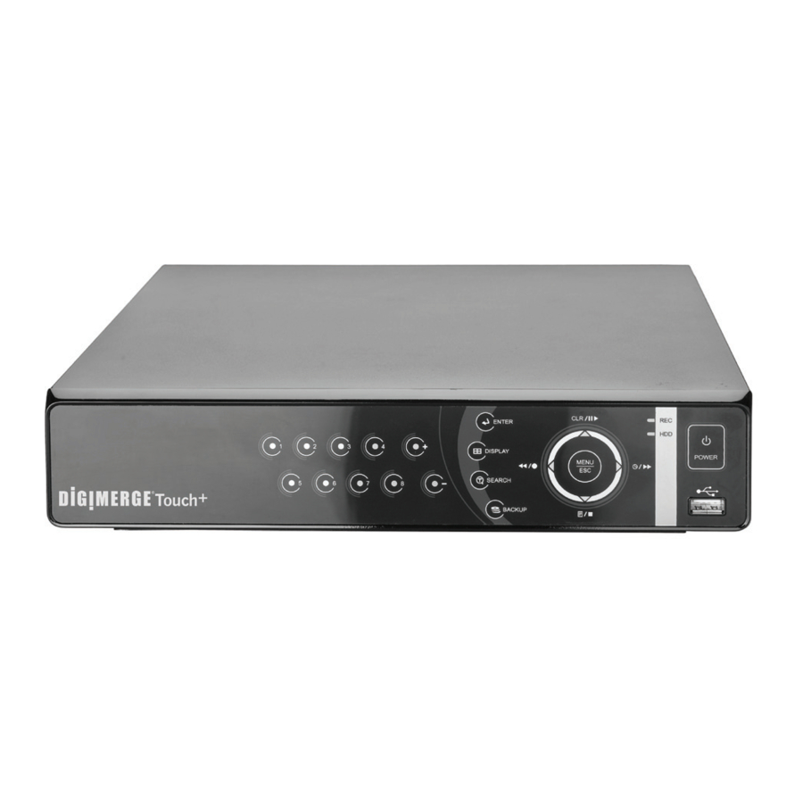 Digimerge DH200+ Series - Touch Dvr Quick Setup Guide | ManualsLib