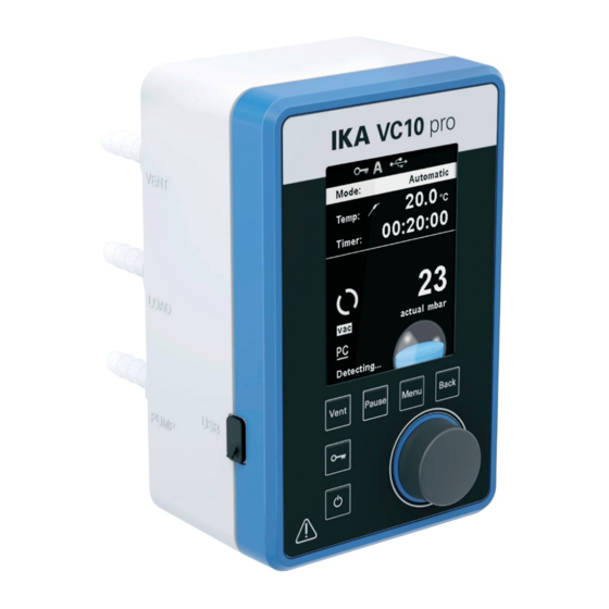 IKA VC 10 LITE OPERATING INSTRUCTIONS MANUAL Pdf Download | ManualsLib