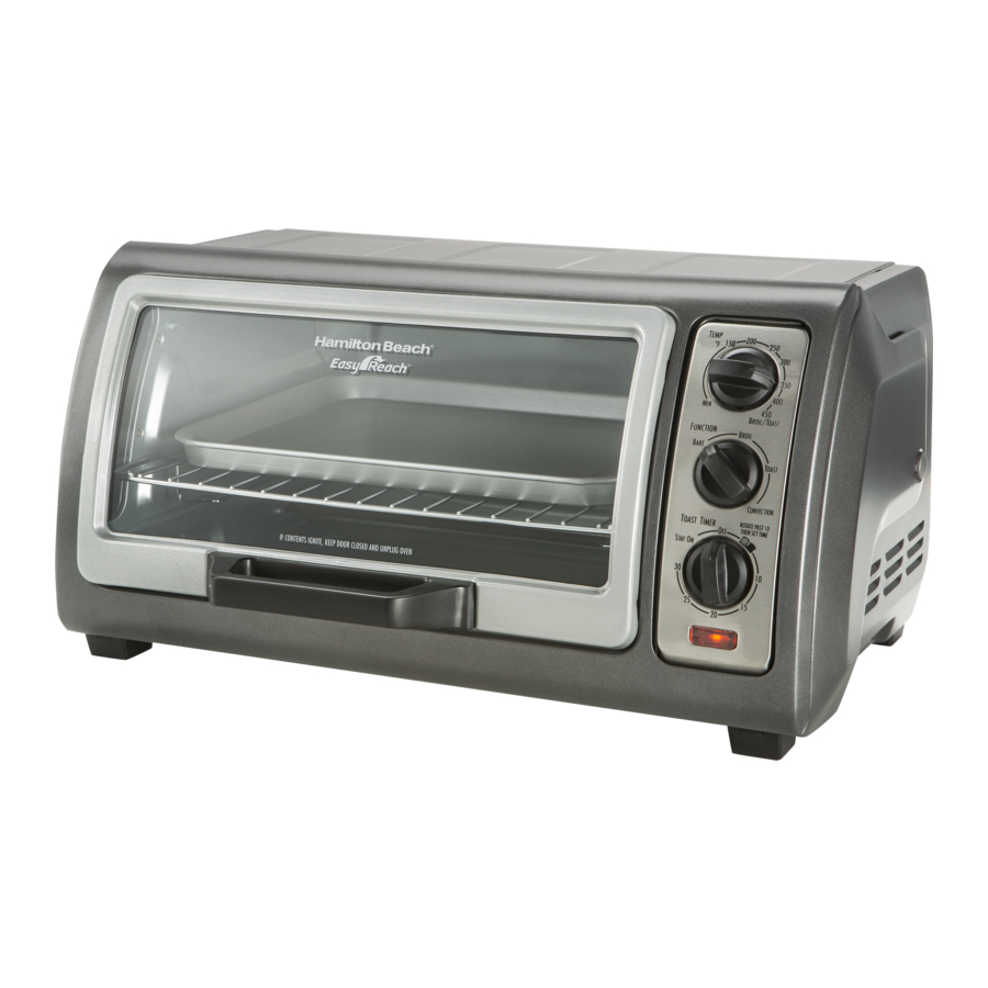 Hamilton Beach 31126 6-Slice Toaster Oven Manual | ManualsLib