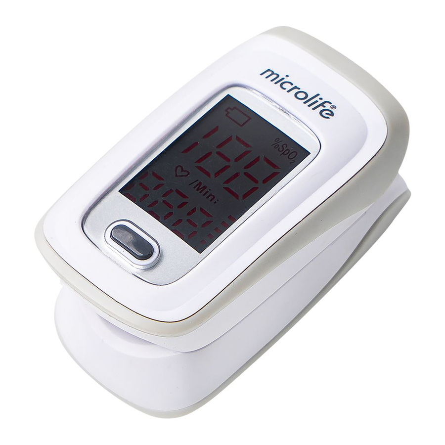 Microlife OXY200 - Fingertip Oximeter Manual | ManualsLib