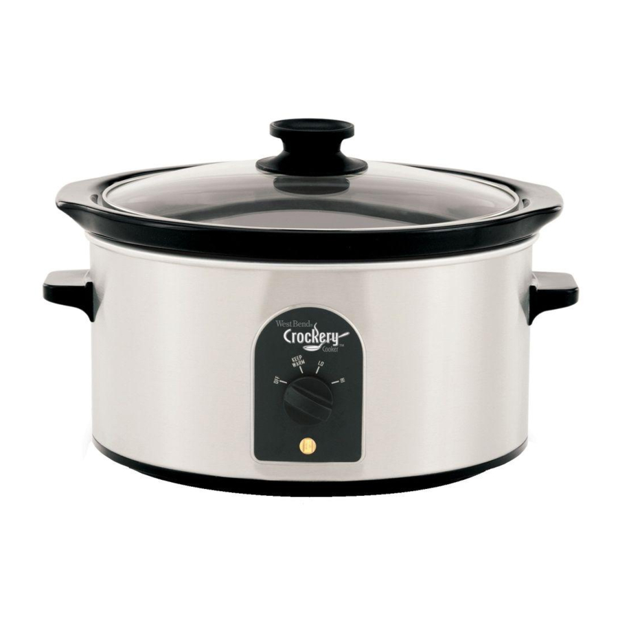 WestBend 3-4 QT. Crockery Cooker Manual | ManualsLib