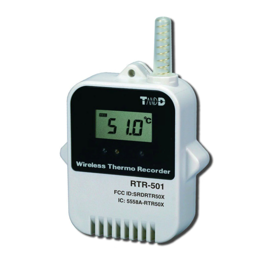 TANDD RTR-501 / 502 / 503 / 507 - Wireless Thermo Recorder Manual ...
