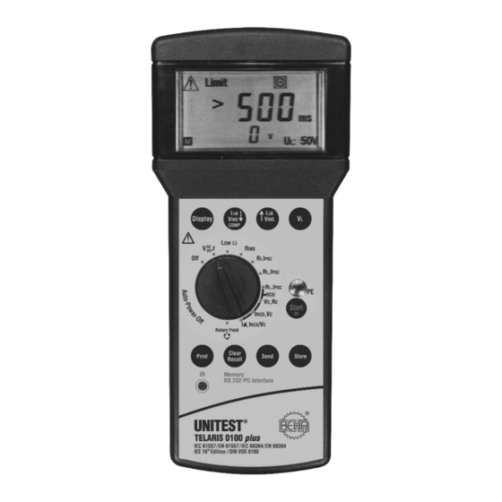 BEHA UNITEST TELARIS 0100 PLUS INSTRUCTION MANUAL Pdf Download | ManualsLib