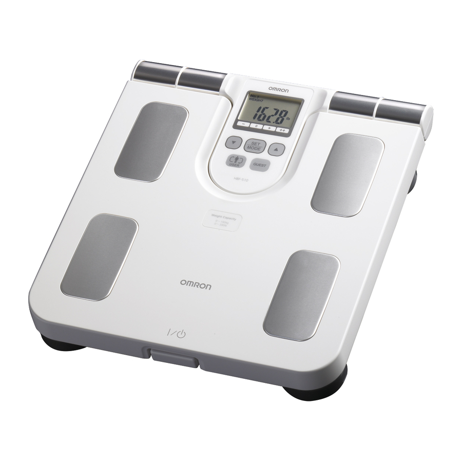 Omron HBF-510 - Body Sensor Composition Monitor and Scale Manual ...