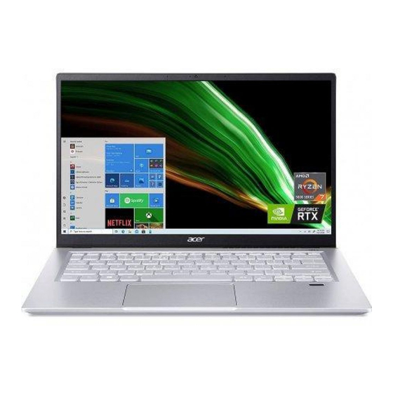 ACER SWIFT X USER MANUAL Pdf Download | ManualsLib