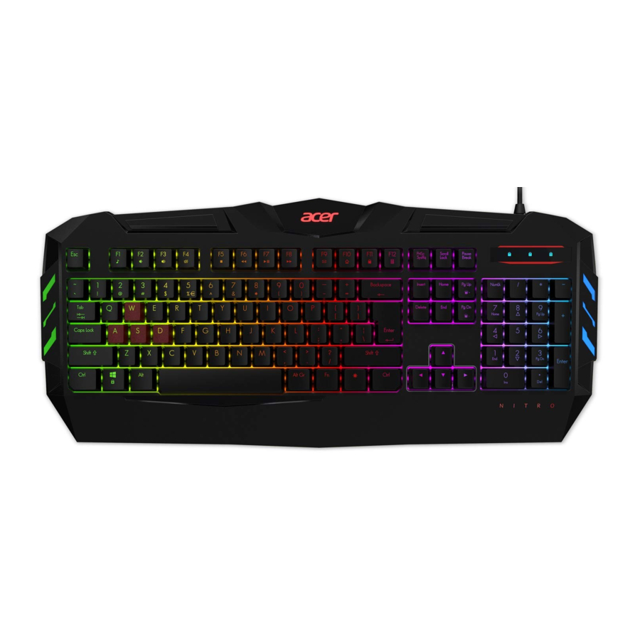 Acer NITRO Keyboard NKB810 - Gaming Keyboard Quick Start Guide | ManualsLib