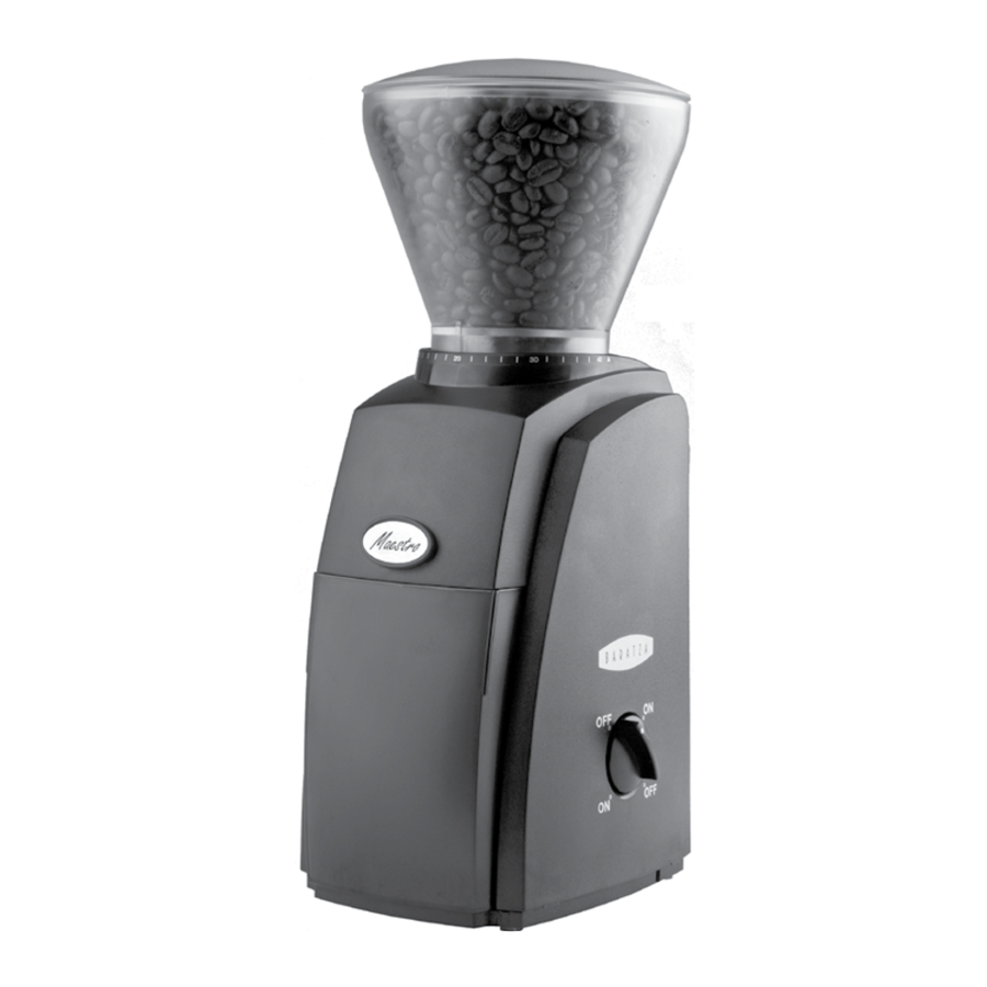 Baratza Maestro - Conical Burr Coffee Grinder Manual | ManualsLib