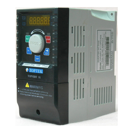 TOPTEK TOPVERT S1 SERIES QUICK START MANUAL Pdf Download | ManualsLib