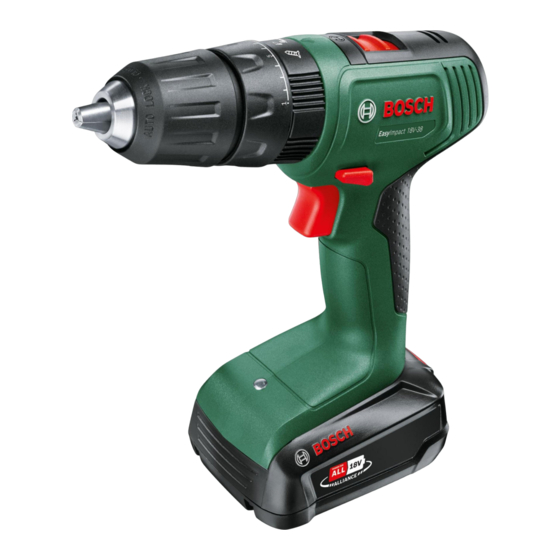 BOSCH EASYDRILL 18V-38 ORIGINAL INSTRUCTIONS MANUAL Pdf Download ...