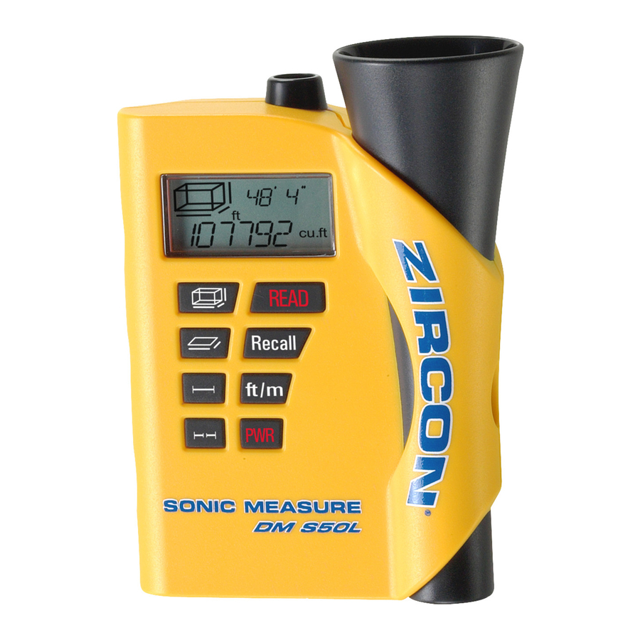Zircon Sonic Measure DM S50, DM S50L - Measuring Instrument Manual ...