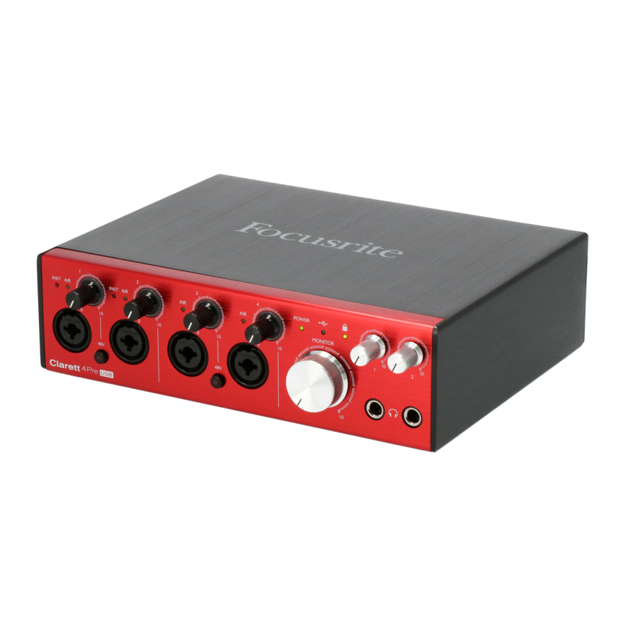 Focusrite Clarett 4Pre USB - Audio Interface Manual | ManualsLib