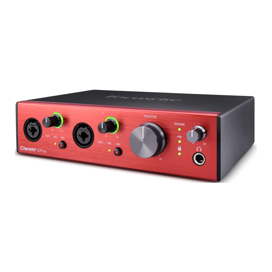 Focusrite Clarett+ 2Pre - Audio Interface Manual | ManualsLib