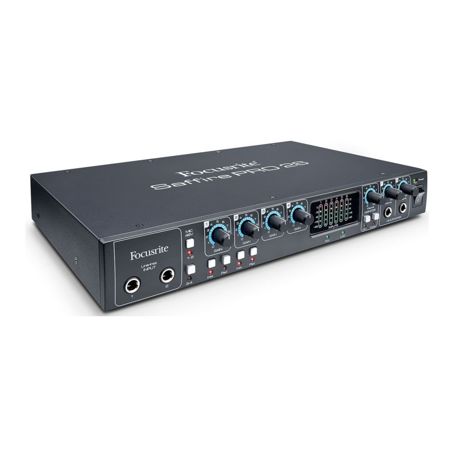 Focusrite Saffire PRO 26 - Multi-Channel FireWire Interface Manual ...