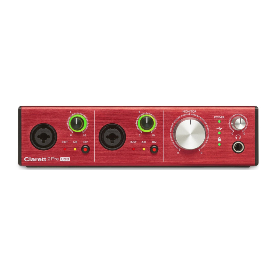 Focusrite Clarett 2Pre - Audio Interface Manual | ManualsLib