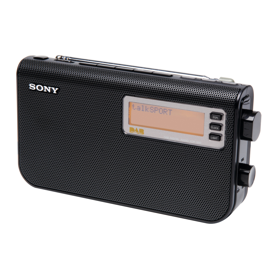 Sony XDR-S50 - DAB Digital Radio Manual | ManualsLib