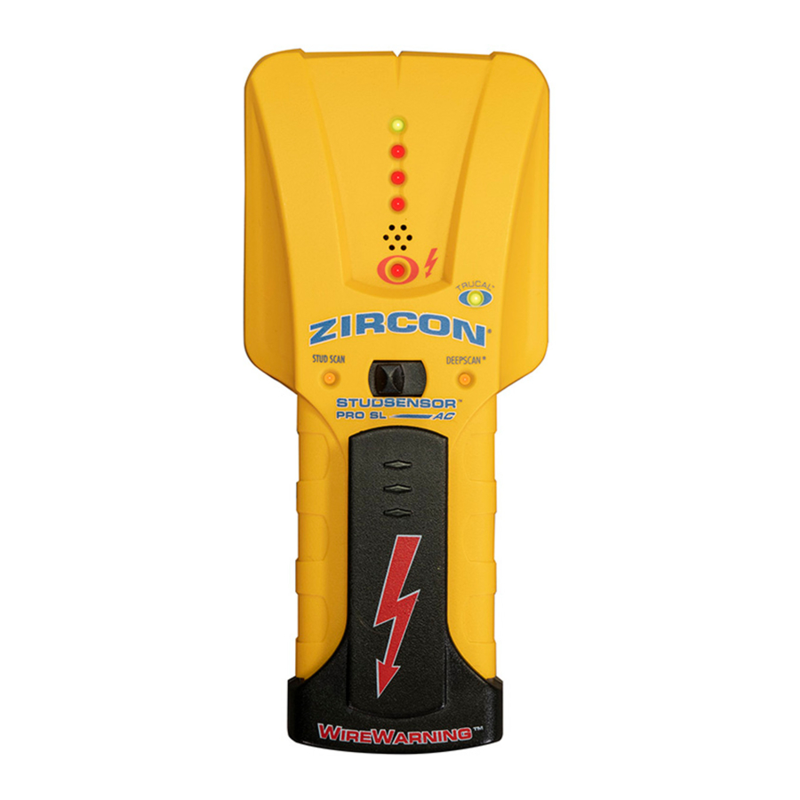 Zircon StudSensor Pro SL-AC - Stud Finder Manual | ManualsLib