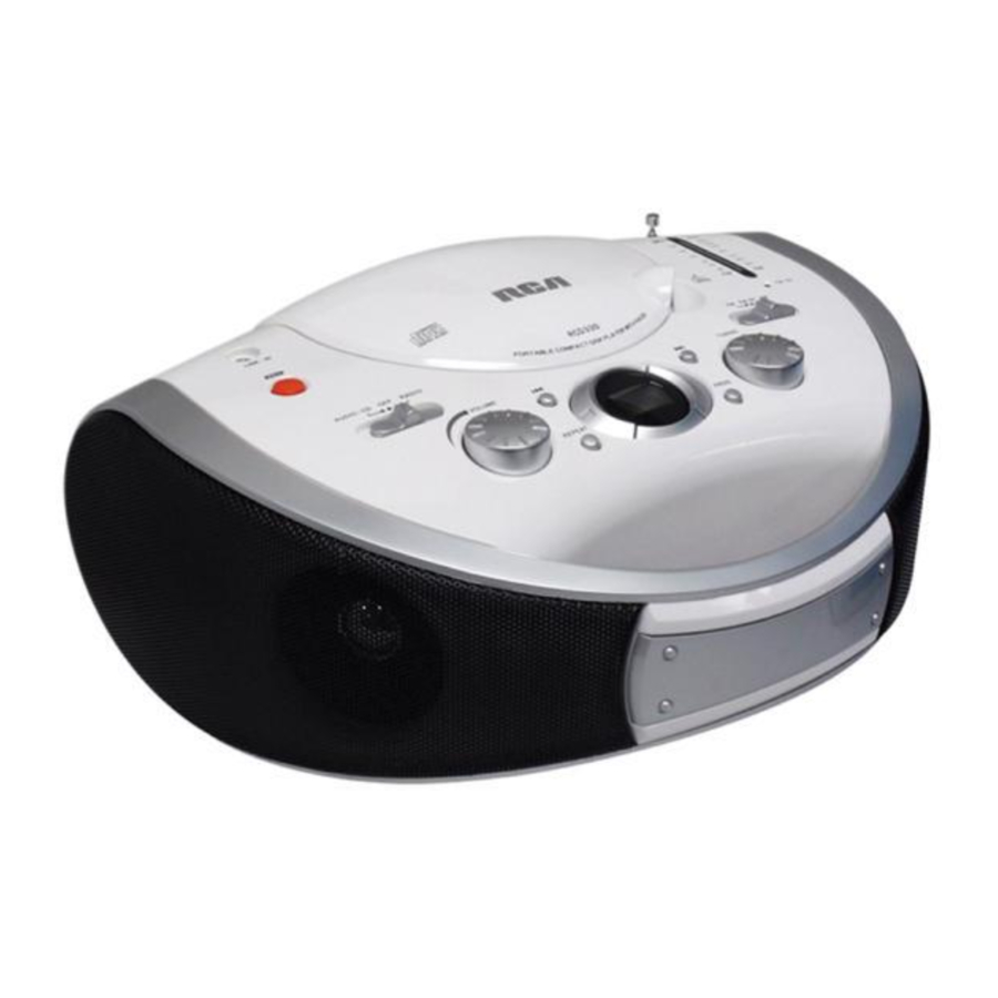 RCA RCD330 - Portable CD Player Manual | ManualsLib
