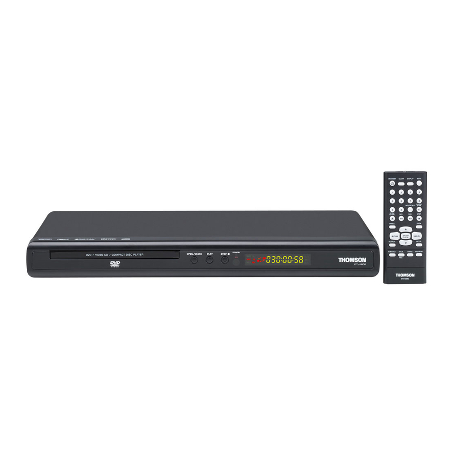 THOMSON DTH160E, DTH160B - DVD Players Manual | ManualsLib