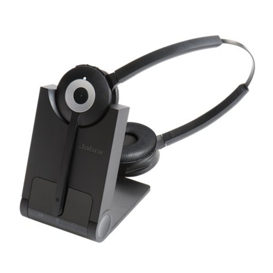 Jabra PRO 920 Duo - Wireless Headset Manual | ManualsLib