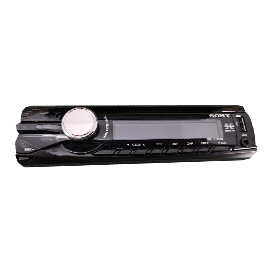 Sony CDX-GT56UIW - FM/AM CD Player Installation, Connections | ManualsLib