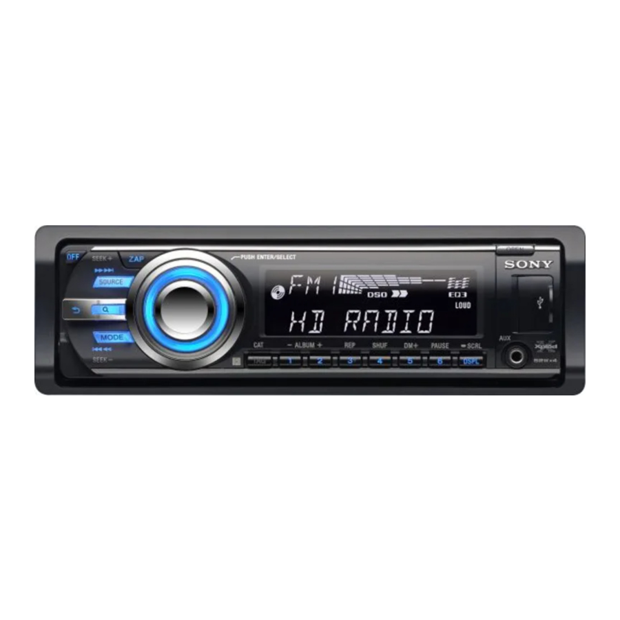 Sony CDX-GT700HD - FM/AM Digital Radio CD Player Installation, Connections | ManualsLib