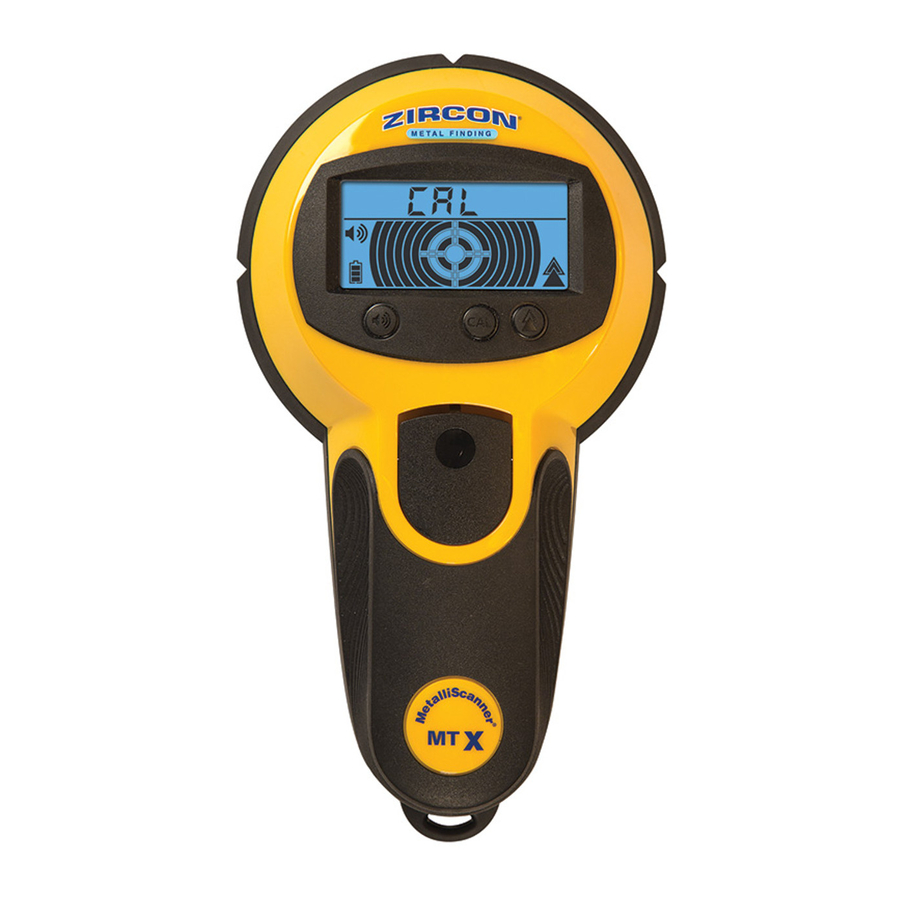Zircon MetalliScanner MT X - Electronic Metal Locator Manual | ManualsLib