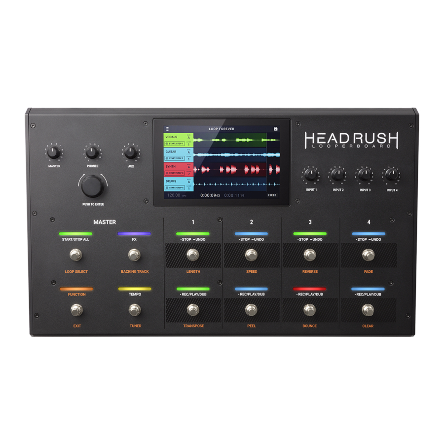 HEADRUSH Looperboard - with 7" Touch Display Quick Start Guide | ManualsLib