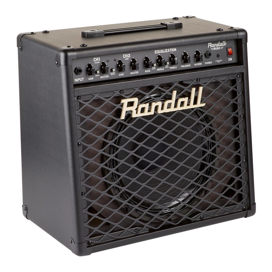 Randall RG80 - Guitar Amplifier Manual | ManualsLib
