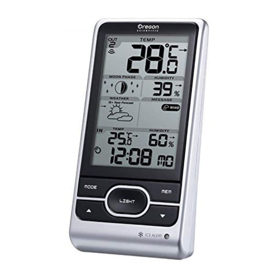 Oregon Scientific BAR208HGX - Advanced Weather Station Manual | ManualsLib