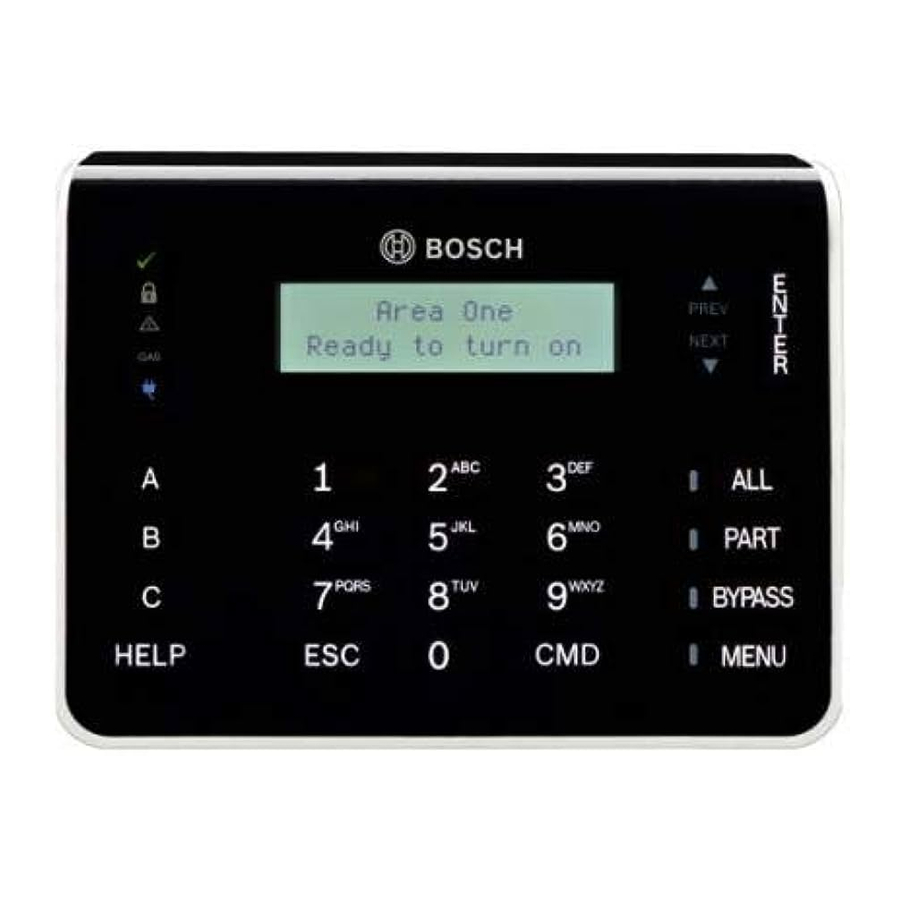 Bosch B921C - Two-Line Capactive Keypad Installation Guide | ManualsLib