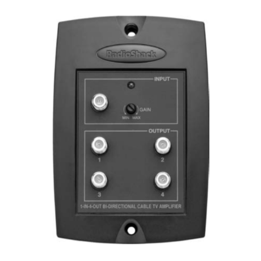 Radio Shack 15-2506 - 1-4 Bi-Directional Cable-TV Amplifier Manual ...