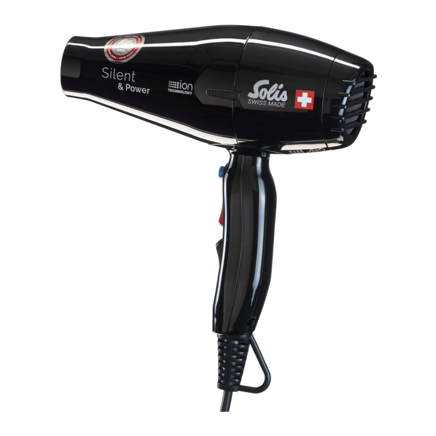 SOLIS SILENT & POWER 449 - Swiss Made Hair Dryer Manual | ManualsLib