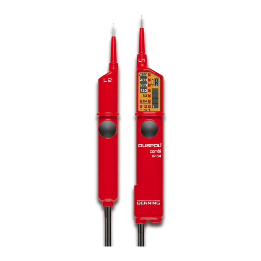 Benning DUSPOL combi - Two-pole voltage tester Operating Manual ...