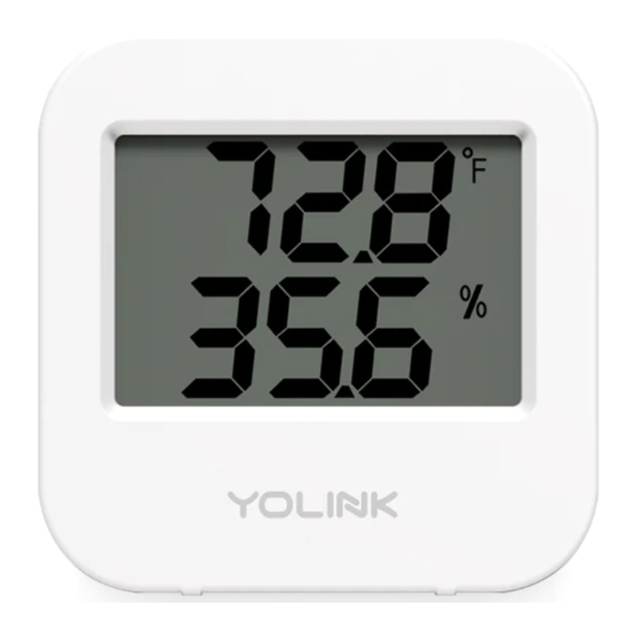 Yolink YS8003-UC - Temperature And Humidity Sensor Quick Start Guide | ManualsLib