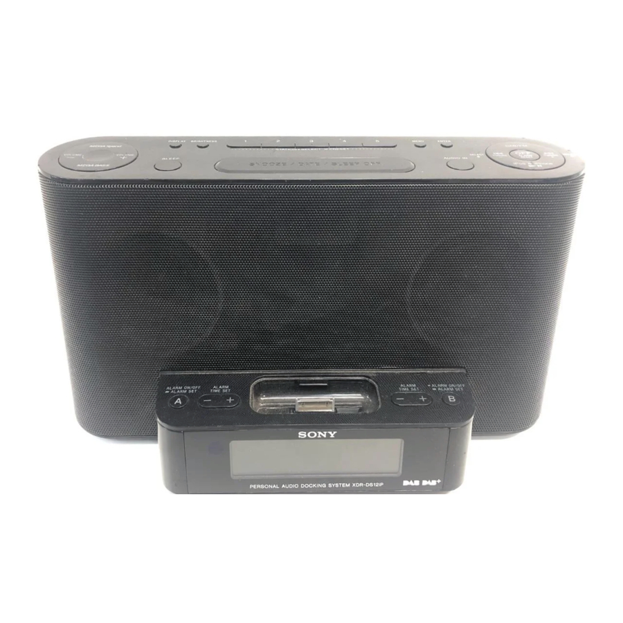Sony XDR-DS12iP - Personal Audio Docking System Operating Manual ...